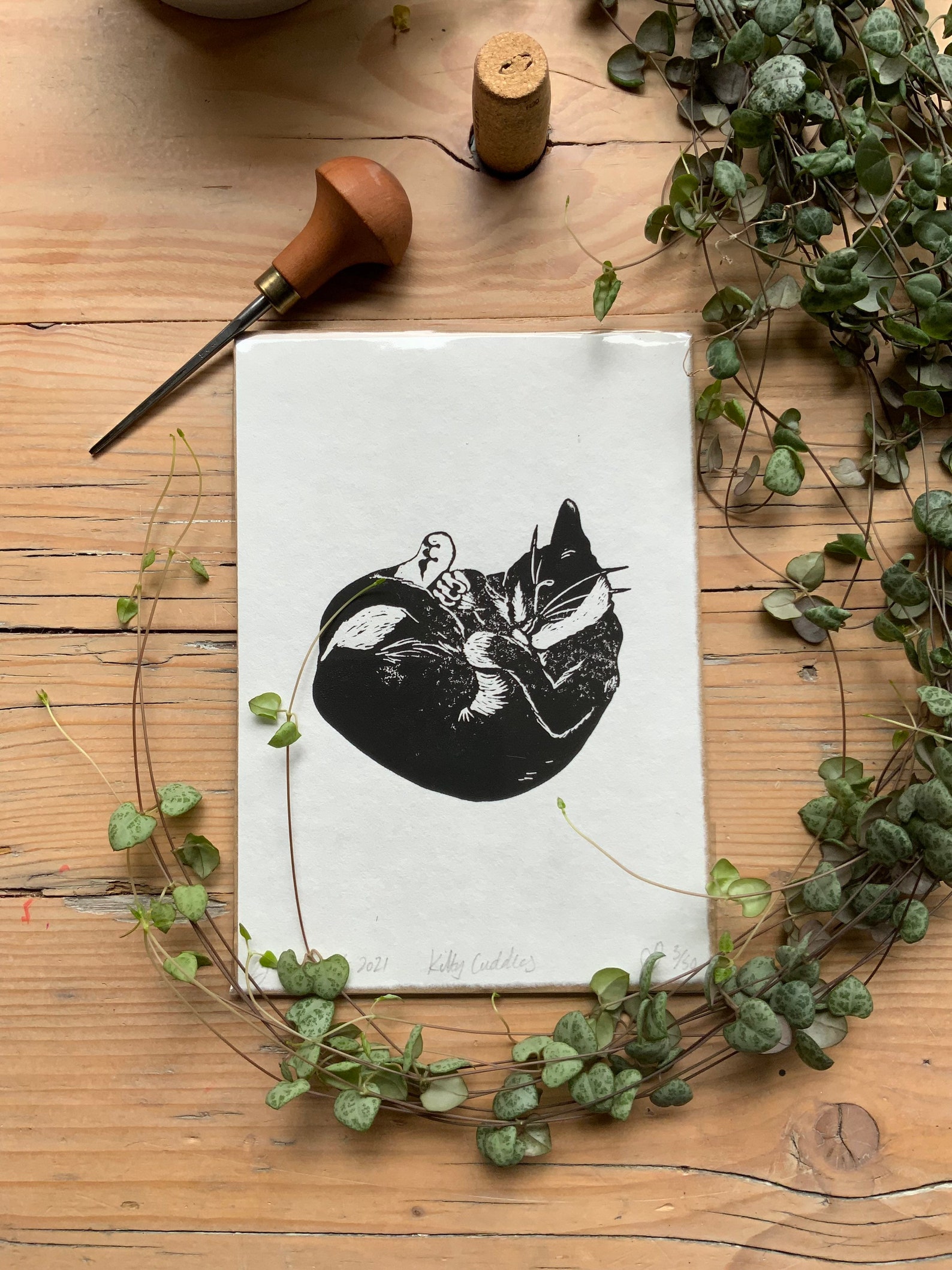 Turtle and Sea Slug Ocean Lino Relief Print - Etsy