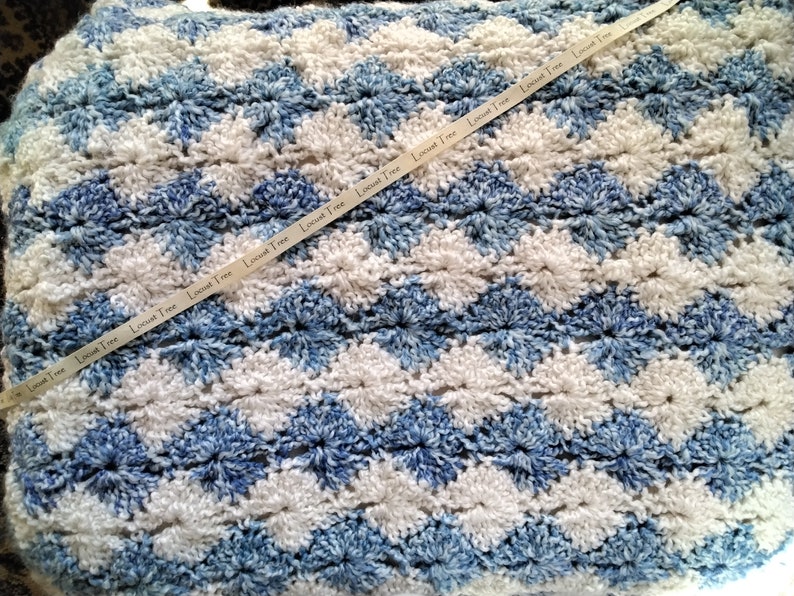 Blue and White Star Crochet Blanket Pattern crochet Baby - Etsy