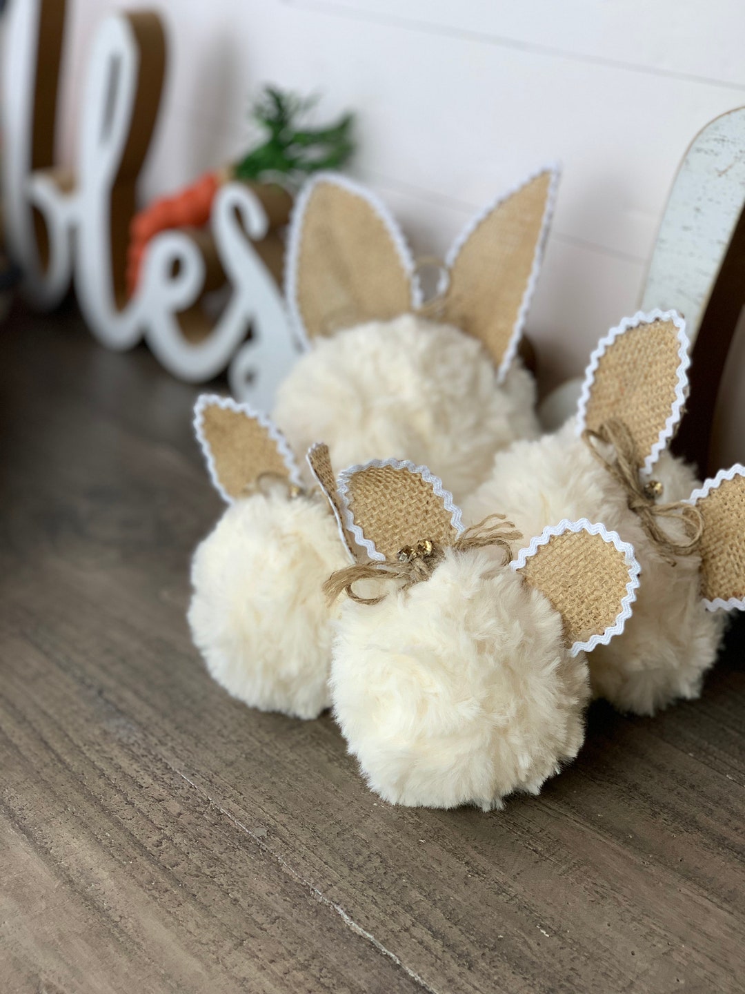 Fluffy Easter Bunny bunny Spring Decorations Easter Bunny Table Accent ...