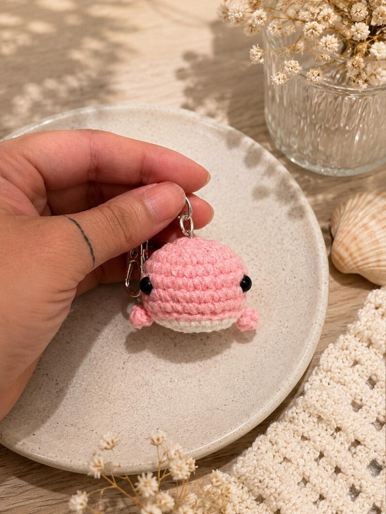 Handmade Mini Amigurumi Whale Bag Charm - Etsy