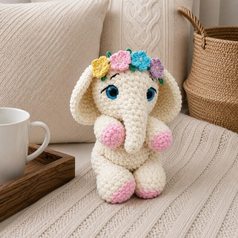 Elephant Crochet Pattern PDF | Elephant Amigurumi Toy Pattern | Crochet ...