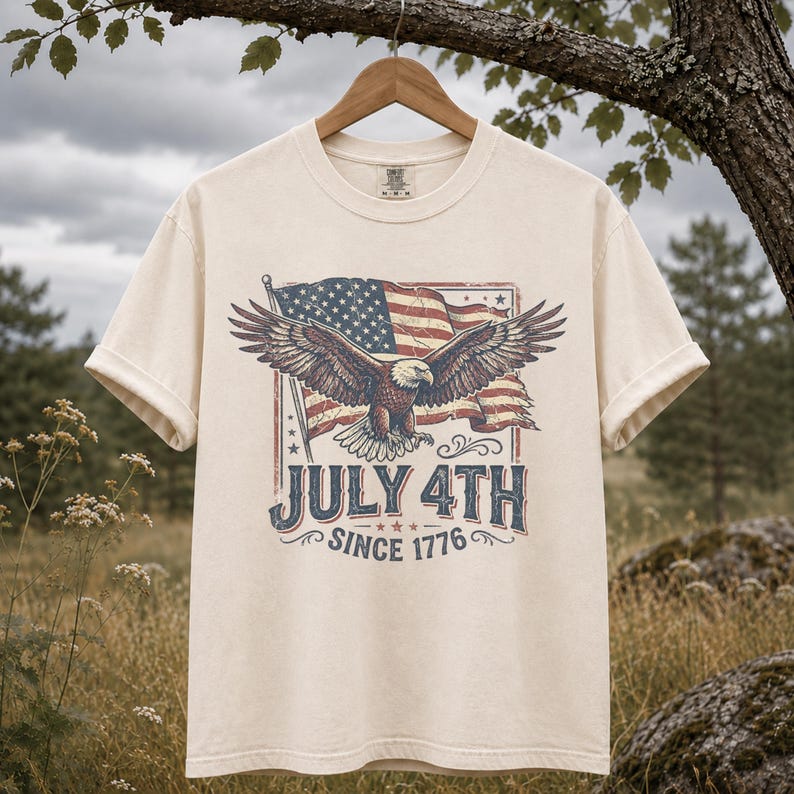 Vintage July 4th Eagle Shirt, Patriotic USA Flag Tee, Retro America ...