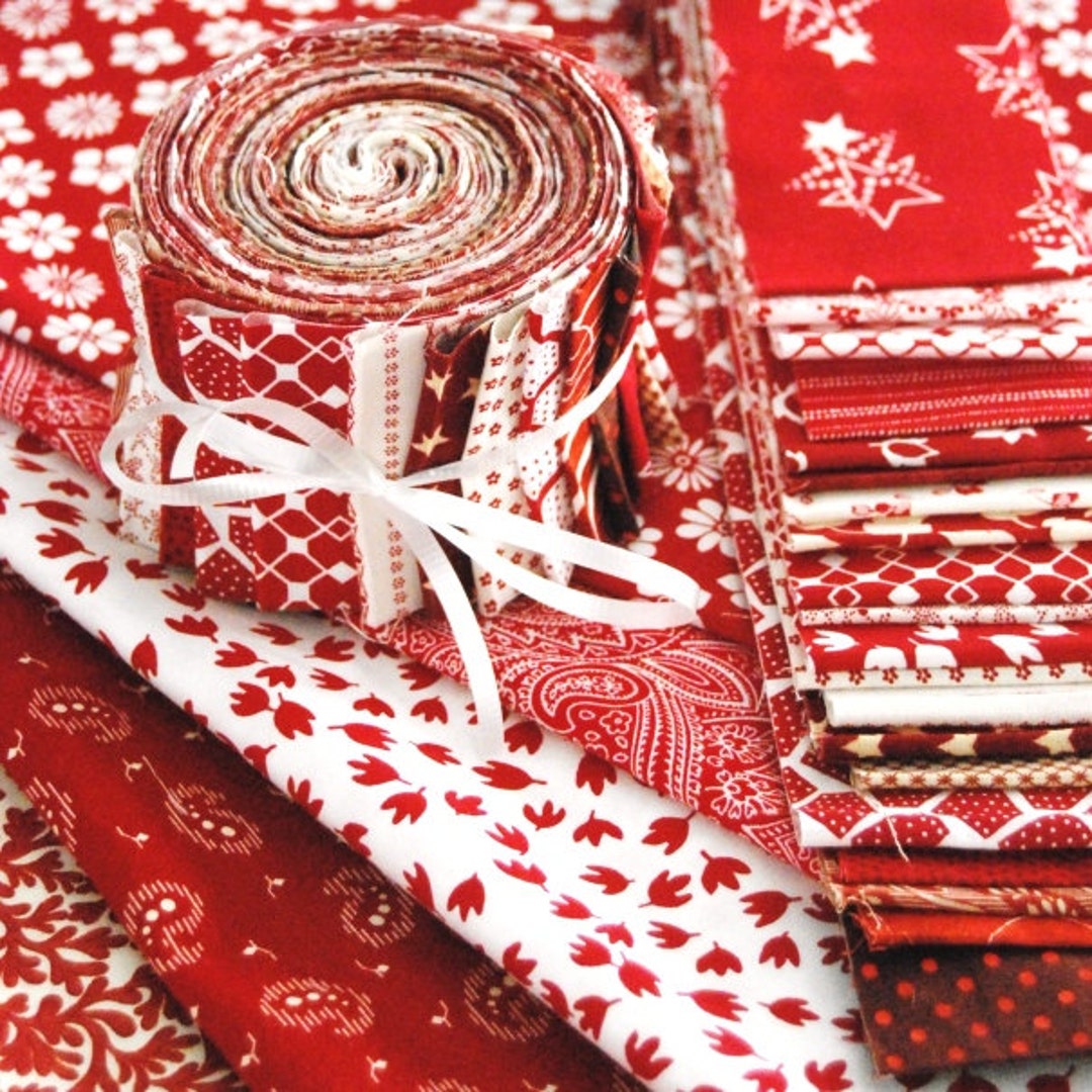 Jelly Roll - Red and White - 20 Strips - Etsy