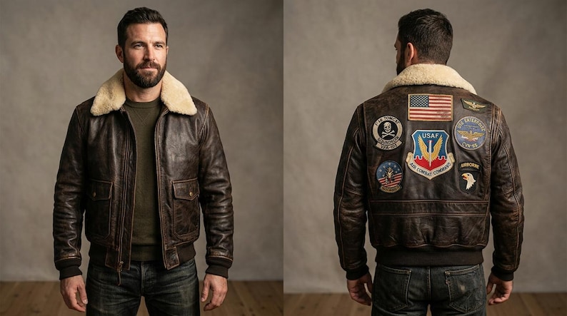 Men’s Pilot Flight Bomber Jacket – Official Signature Series Sky ...