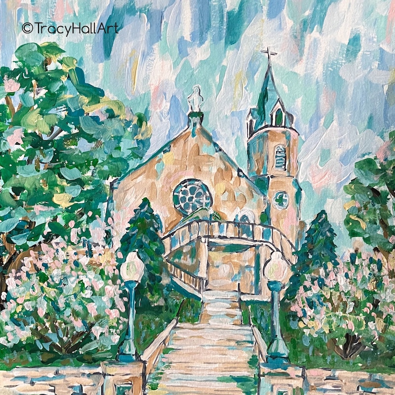 Church Acrylic Painting - Etsy