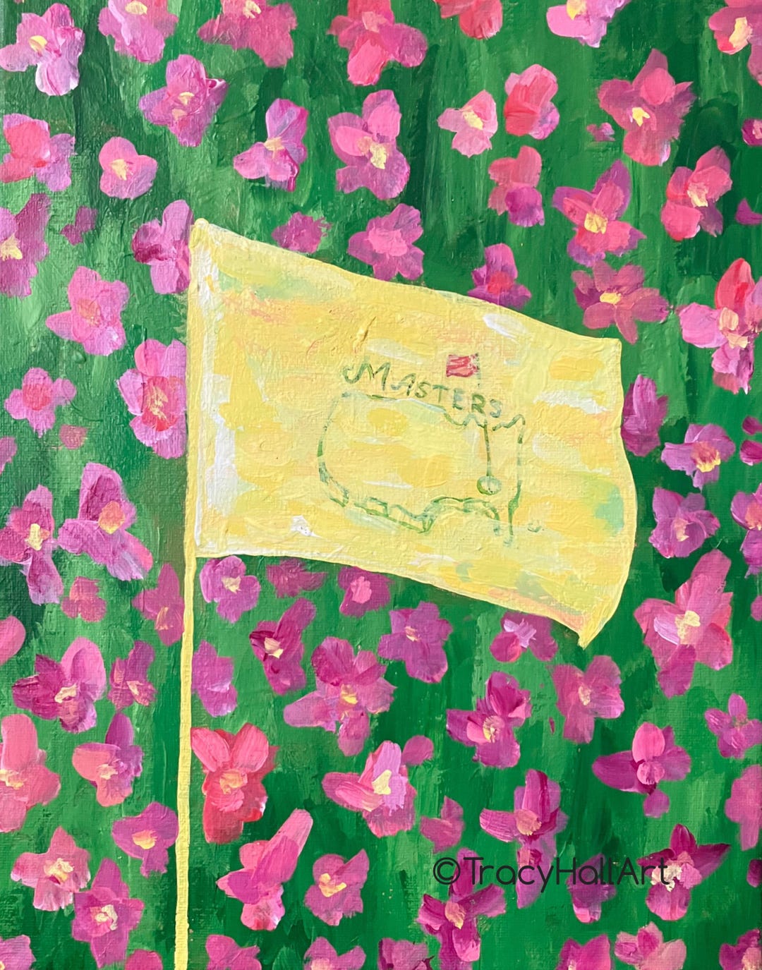 The Masters Golf Flag Art Augusta National PRINT 8"x10" - Etsy