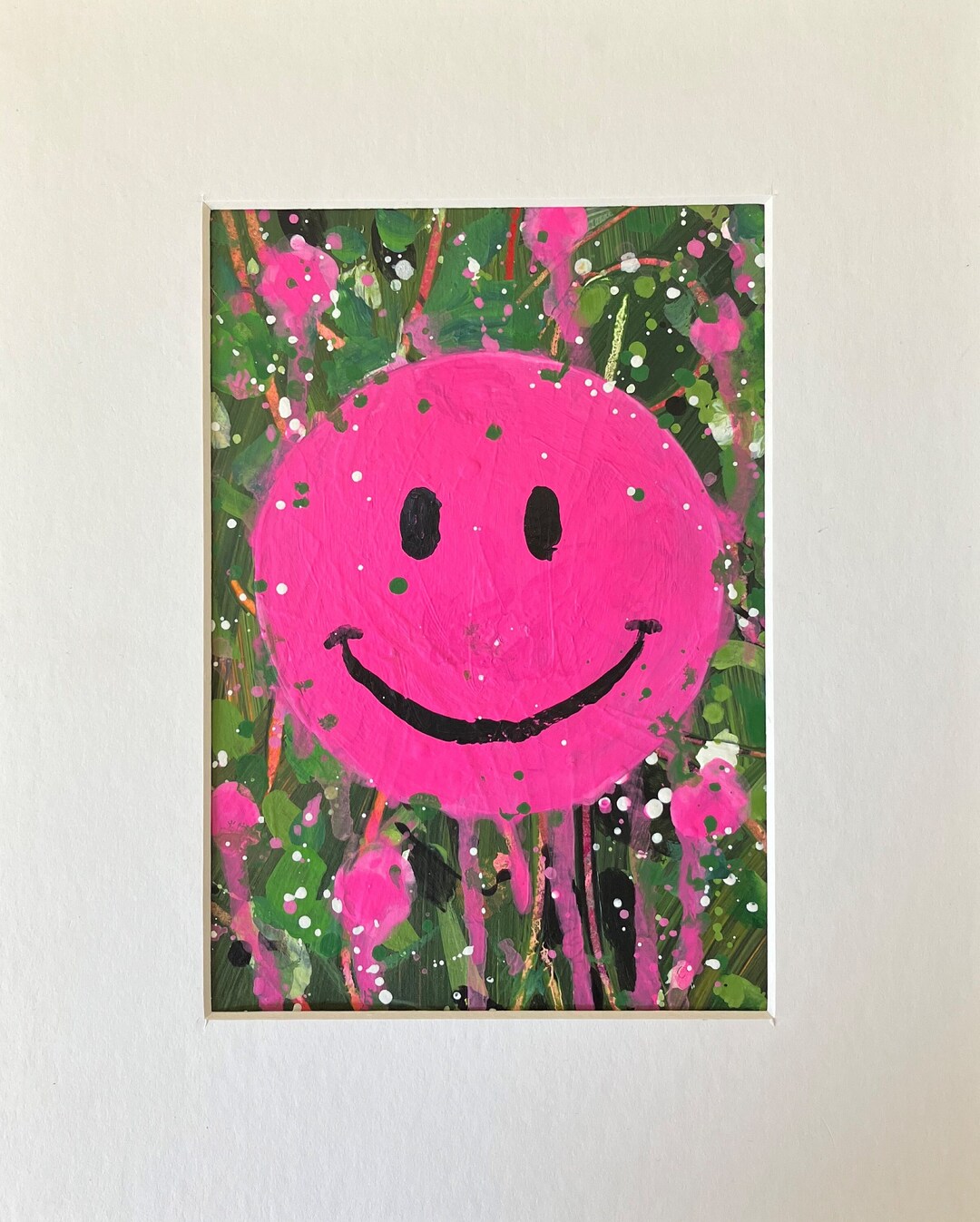 Smiley Face Pop Art ORIGINAL Painting Happy Face Painting on - Etsy