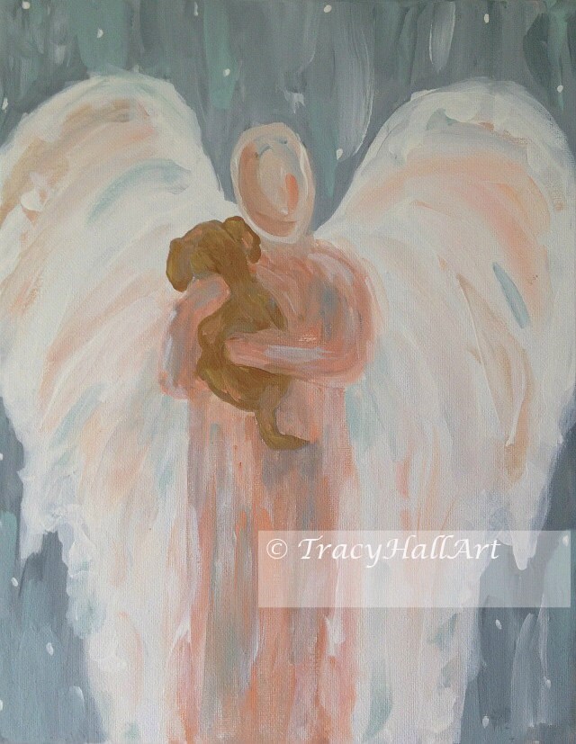 Angel Dog Golden Yellow Lab Painting Pet Remembrance Memorial - Etsy