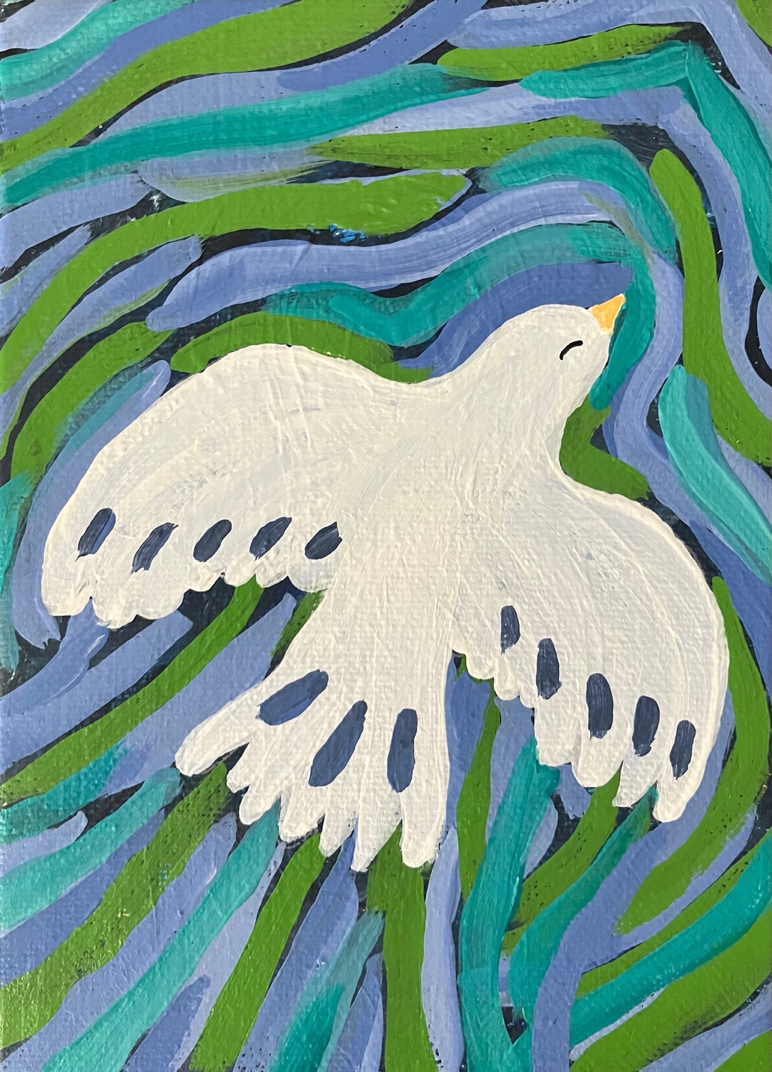 Soaring Dove of Peace Art ORIGINAL Dove of Hope Inspirational - Etsy