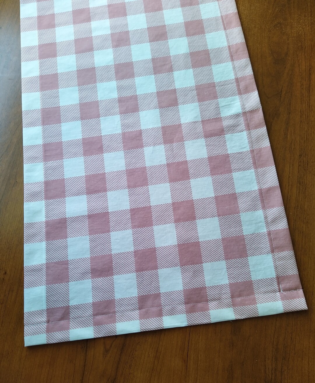 Blush Pink Gingham Check Table Runner/personalized Table Runner - Etsy