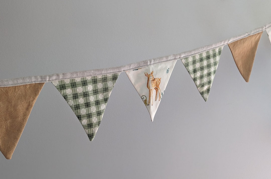 Woodland Pennant Banner/forest Theme Garland/fabric Wall Bunting - Etsy