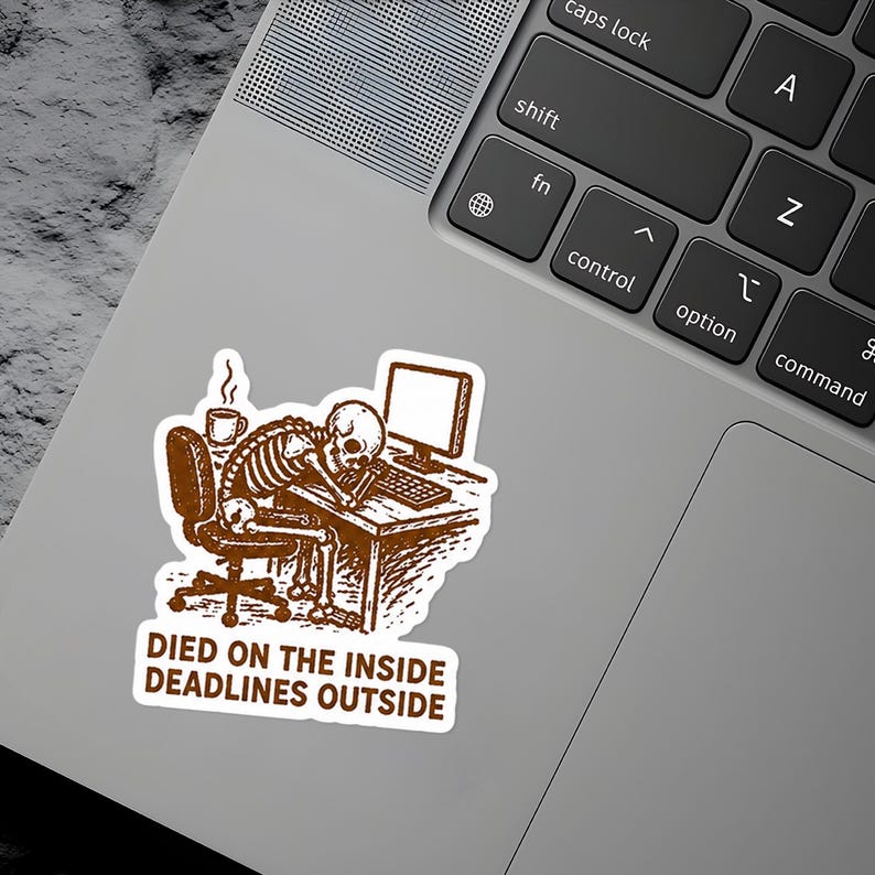 Burnout Sticker, Retro Meme Stickers, Chaotic Adulting Humor Decals ...