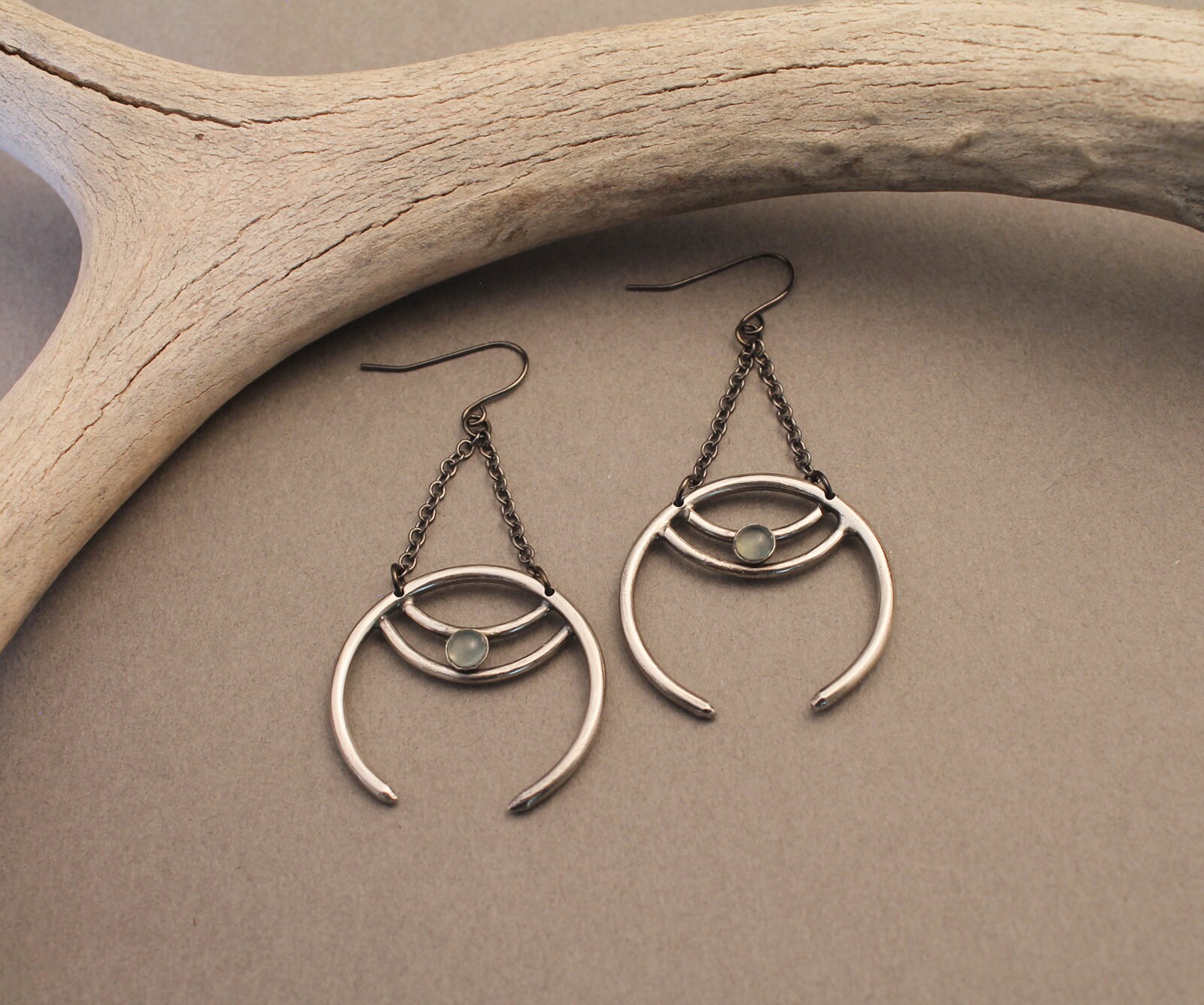 Terra Naja Modern Squash Blossom Earrings in Brass or Sterling With ...
