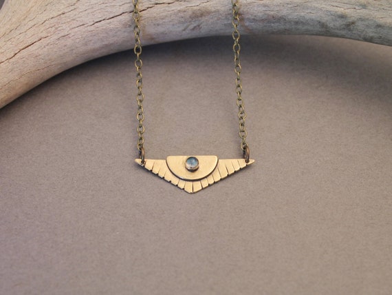 Indra Modern Geometric Thunderbird Inspired Necklace in | Etsy