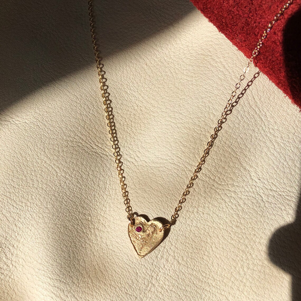 Mini Heart Medallion With Ruby - Etsy