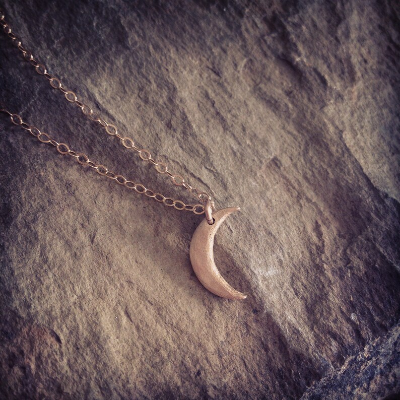 Mini Moon II Crescent Moon Necklace in Bronze and Gold or Silver - Etsy
