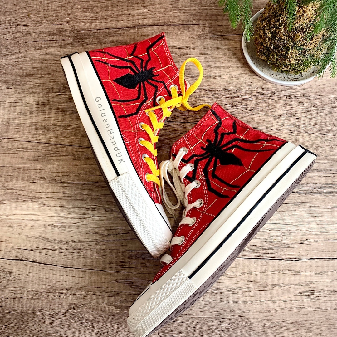 Drawing Spider Man Custom Converse Chuck Taylor Mix Hoelaces - Etsy