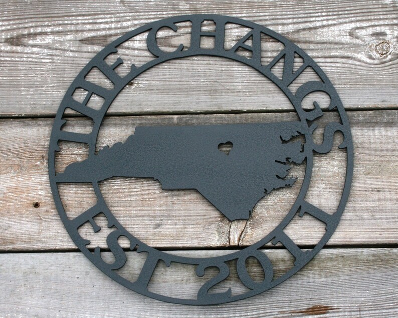 North Carolina State Personalized Plaque Customizable Round | Etsy