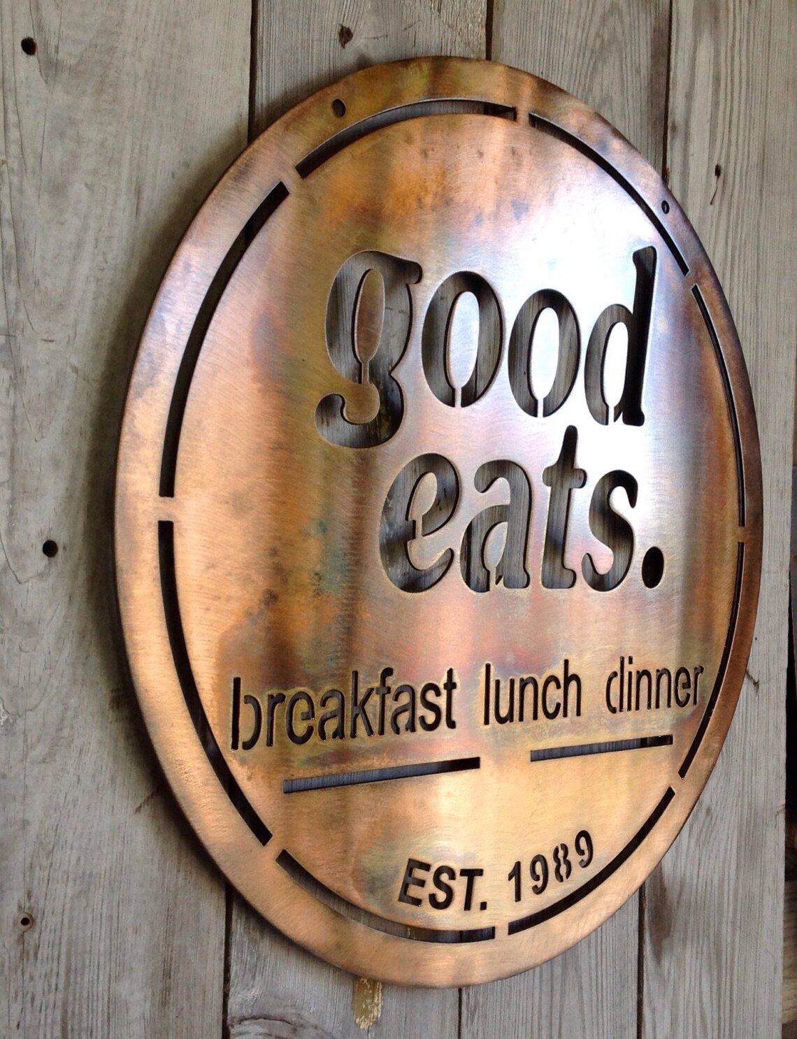 Good Eats Breakfast Lunch Dinner Sign Established Date | Etsy