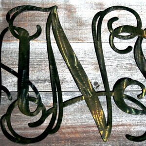 Vine Monogram Personalized Initials Bronze Plated Letters Custom Cut ...