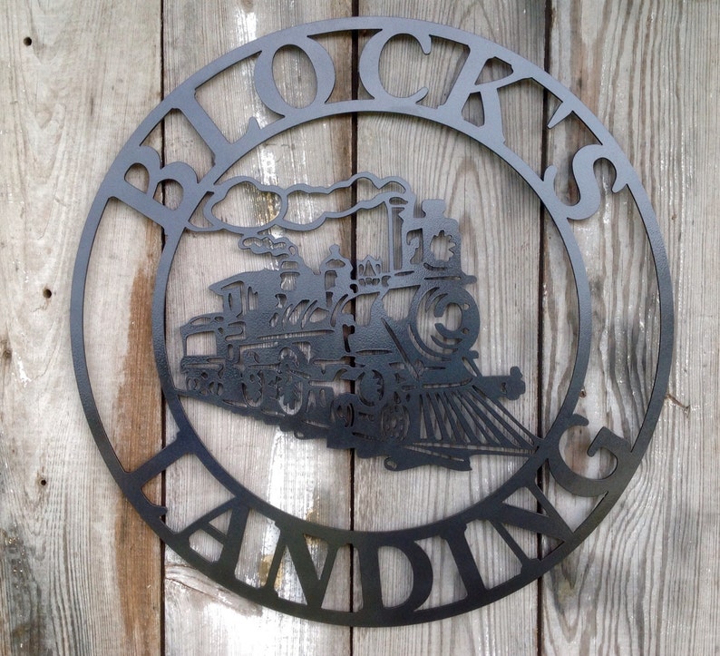 Customizable Locomotive Train Center Round Steel Metal Wall - Etsy