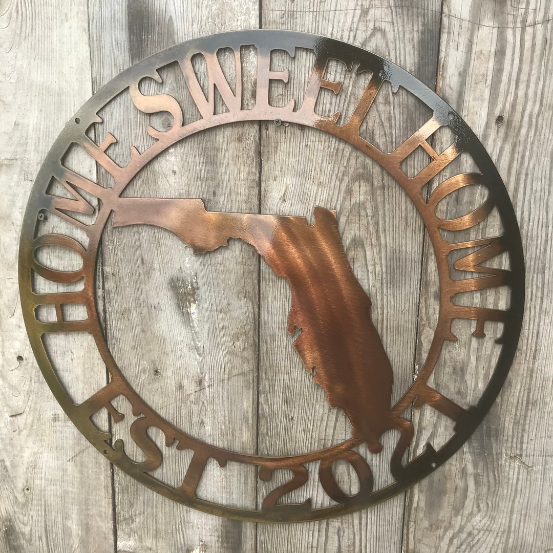 Florida State Personalized Plaque Customizable Round House Welcome Sign ...