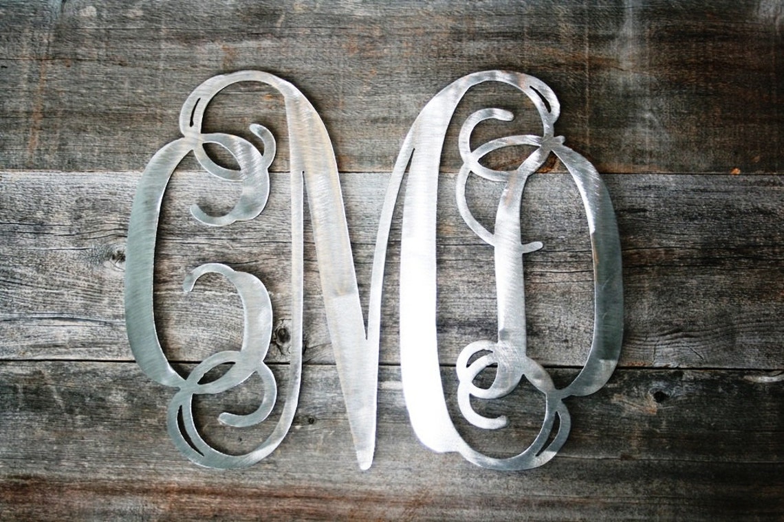 Metal Vine Monogram Personalized Initials No Finish Cut From - Etsy