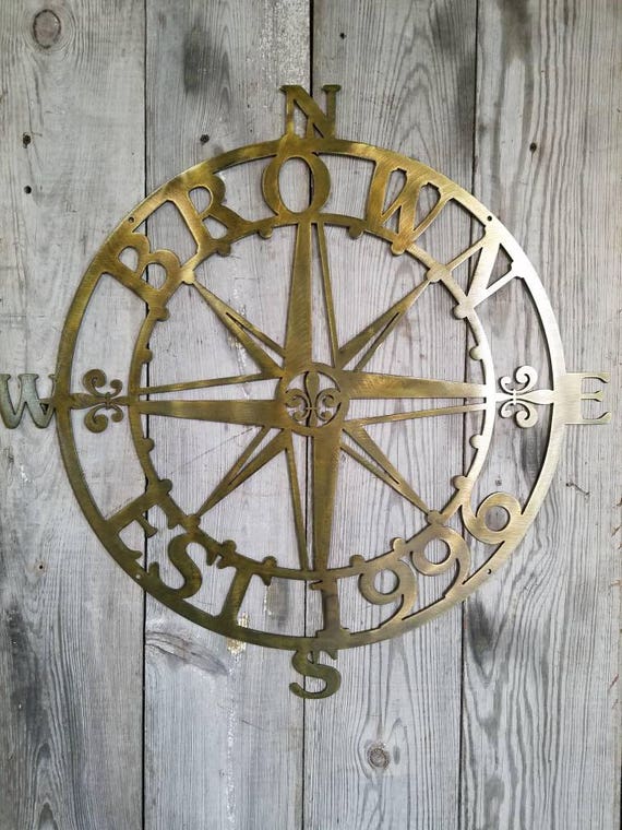 Nautical Compass Rose Star Customizable Personalized Steel - Etsy