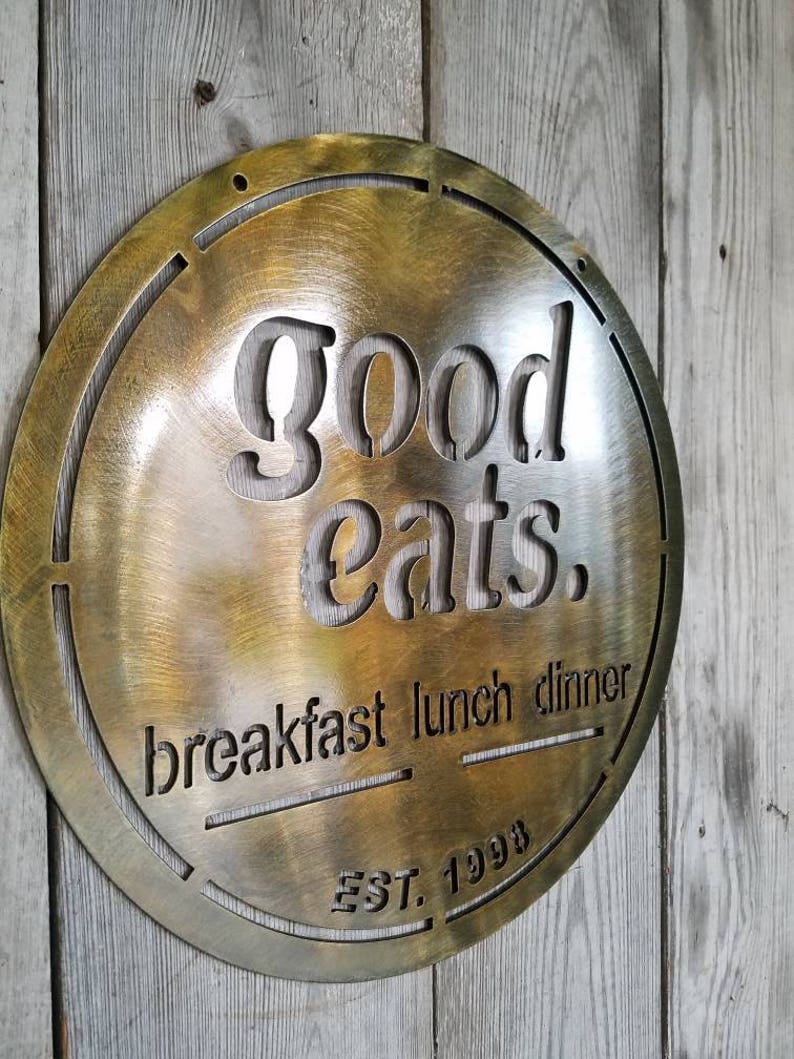 Good Eats Breakfast Lunch Dinner Sign Established Date Customizable - Etsy