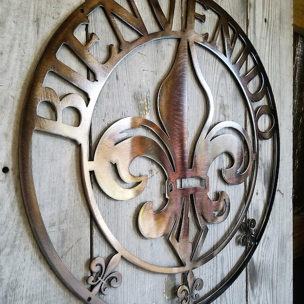 Fleur De Lis Metal Sign - Etsy