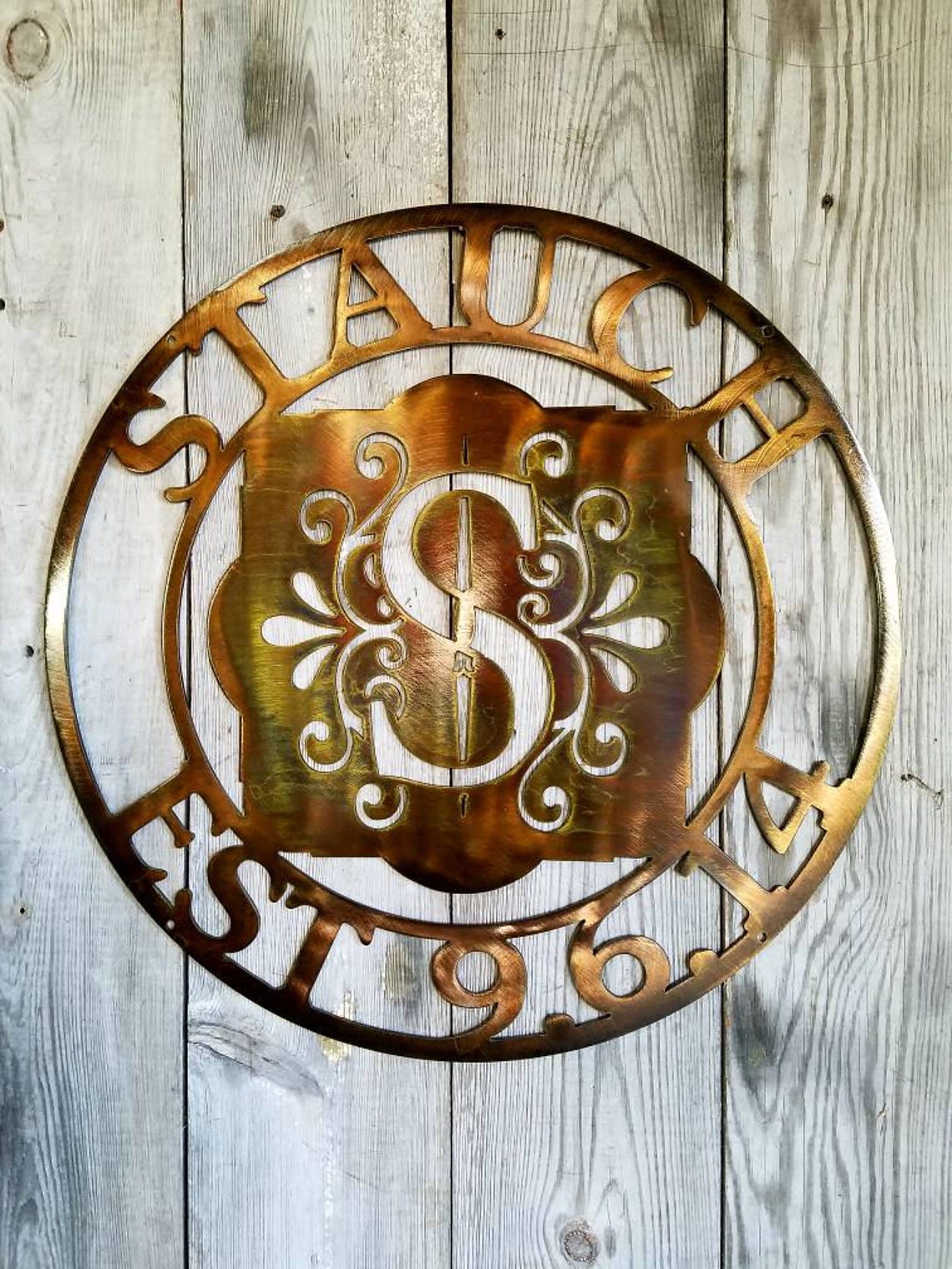 Customizable Copper Plated Round Steel Metal Wall Mount - Etsy