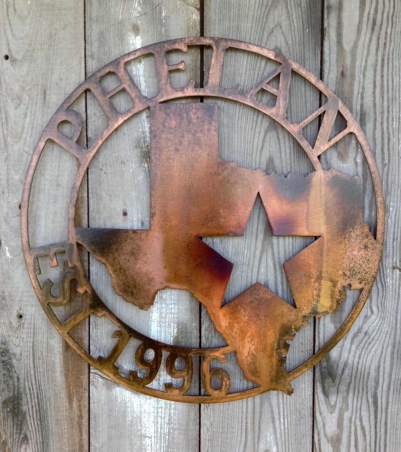 Custom Personalized Steel Texas State Address Plaque House | Etsy