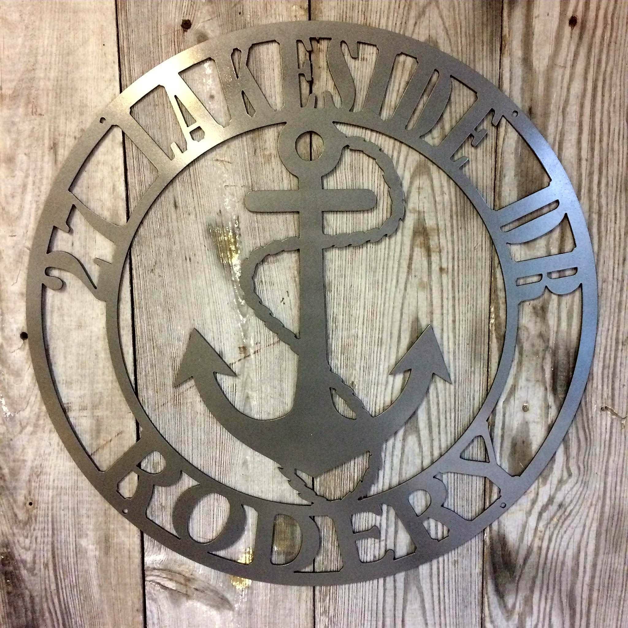 Customizable Nautical Anchor Copper or Bronze Plated Steel Metal Wall ...