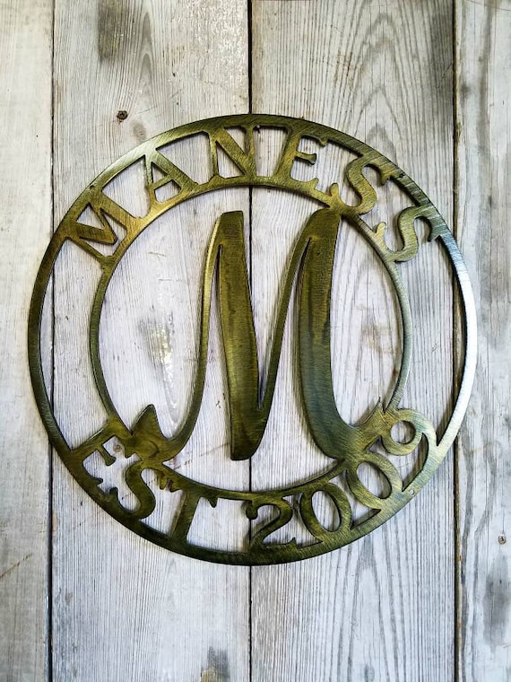 Personalized Metal Wall Mount Monogram Large Letter - Etsy