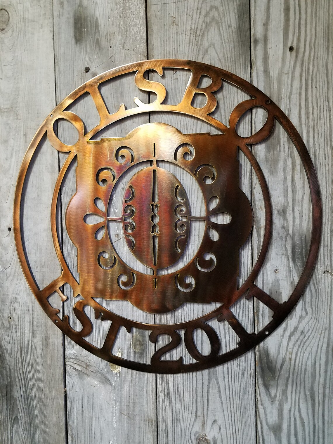 Customizable Copper Plated Round Steel Metal Wall Mount - Etsy