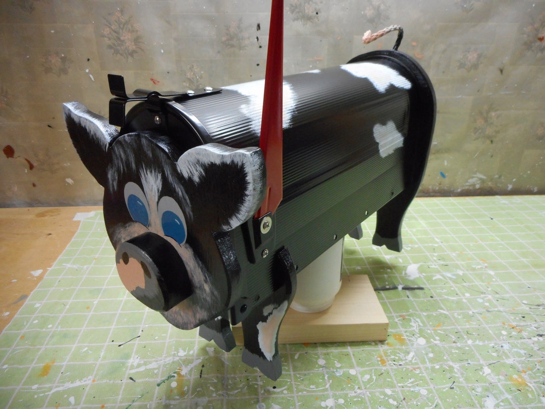 Farm Animal Mailboxes - Pig Mailbox (black ) - Etsy