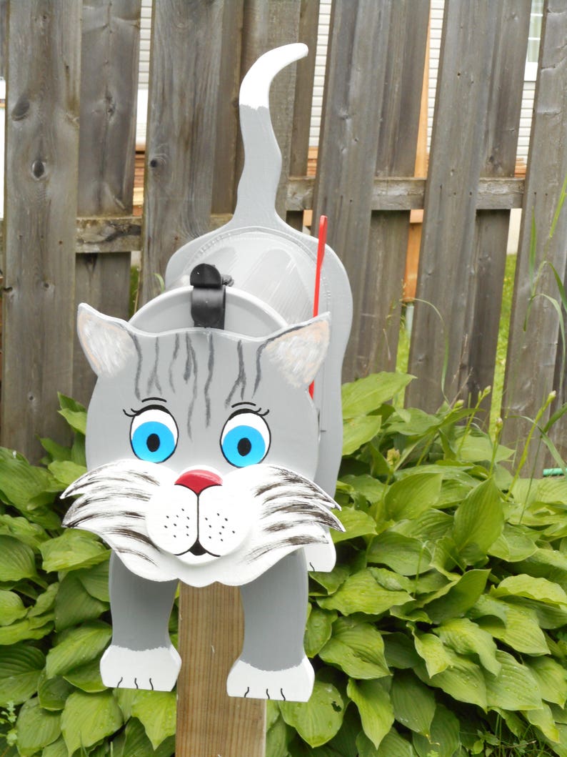 Cat mailboxes Grey Cat mailbox | Etsy