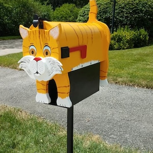 Cat Mailboxes - Yellow Cat Mailbox - Etsy