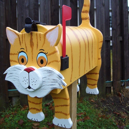Cat Mailboxes Yellow Cat Mailbox - Etsy