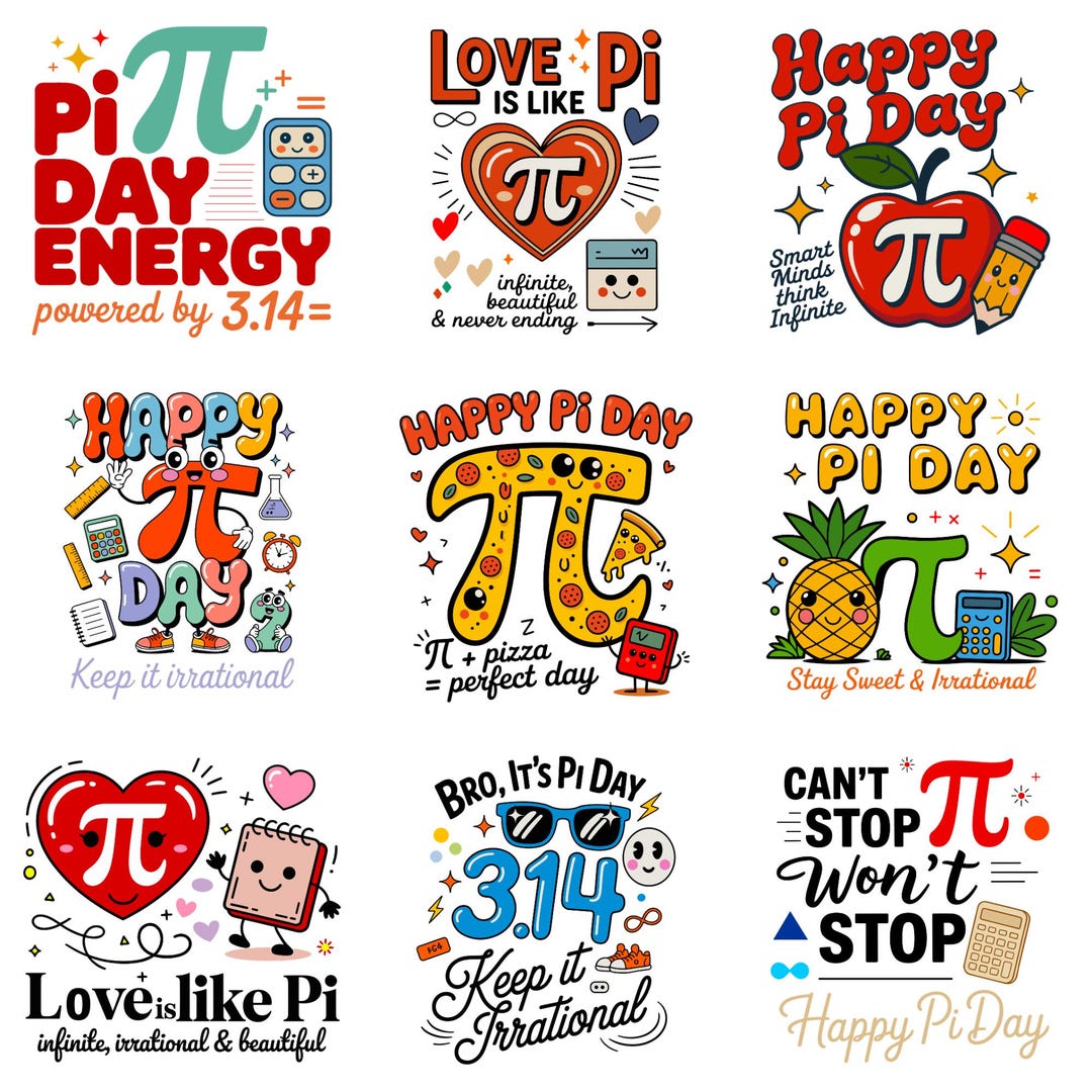 Pi Day PNG & SVG Bundle | Math Lover Teacher Gift | Funny Design | STEM ...