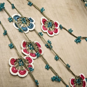 Crochet Necklace, Oya Necklace, Turkish Oya, 135.83 Needle Lace ...