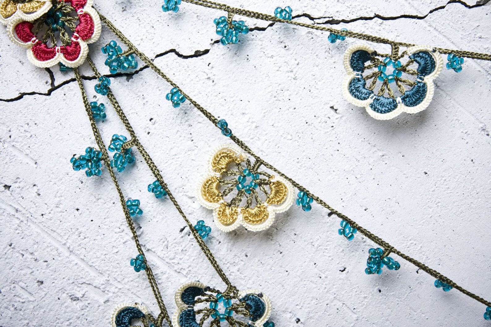 Crochet Necklace Oya Necklace Turkish Oya 135.83 - Etsy