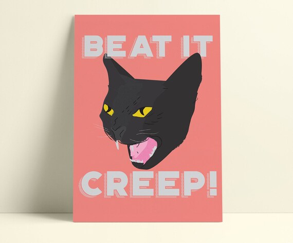 Creep Cat Matte Print | Etsy
