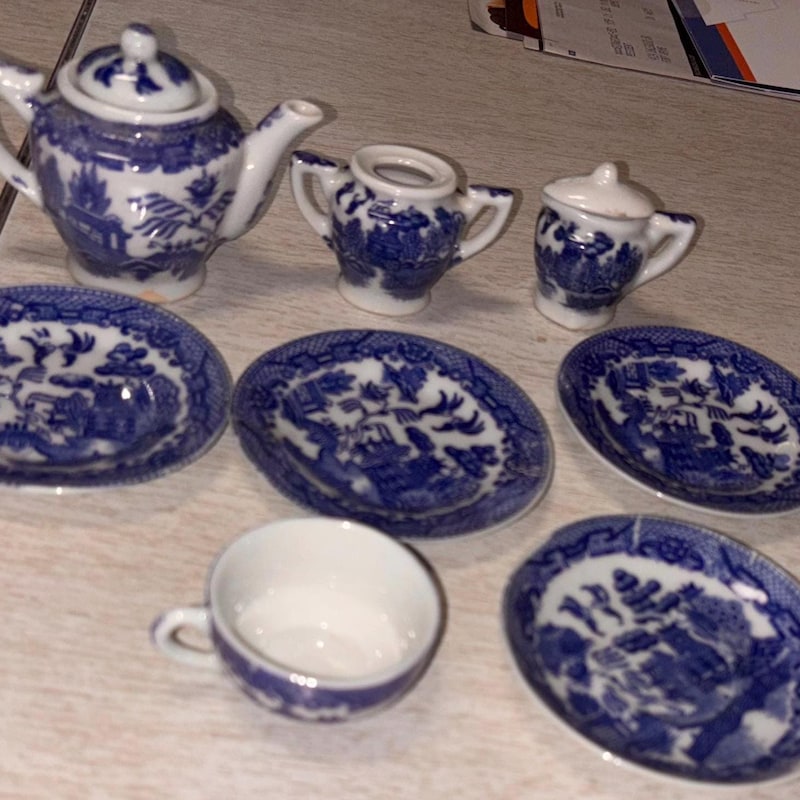 Tea Set Child Blue Willow - Etsy