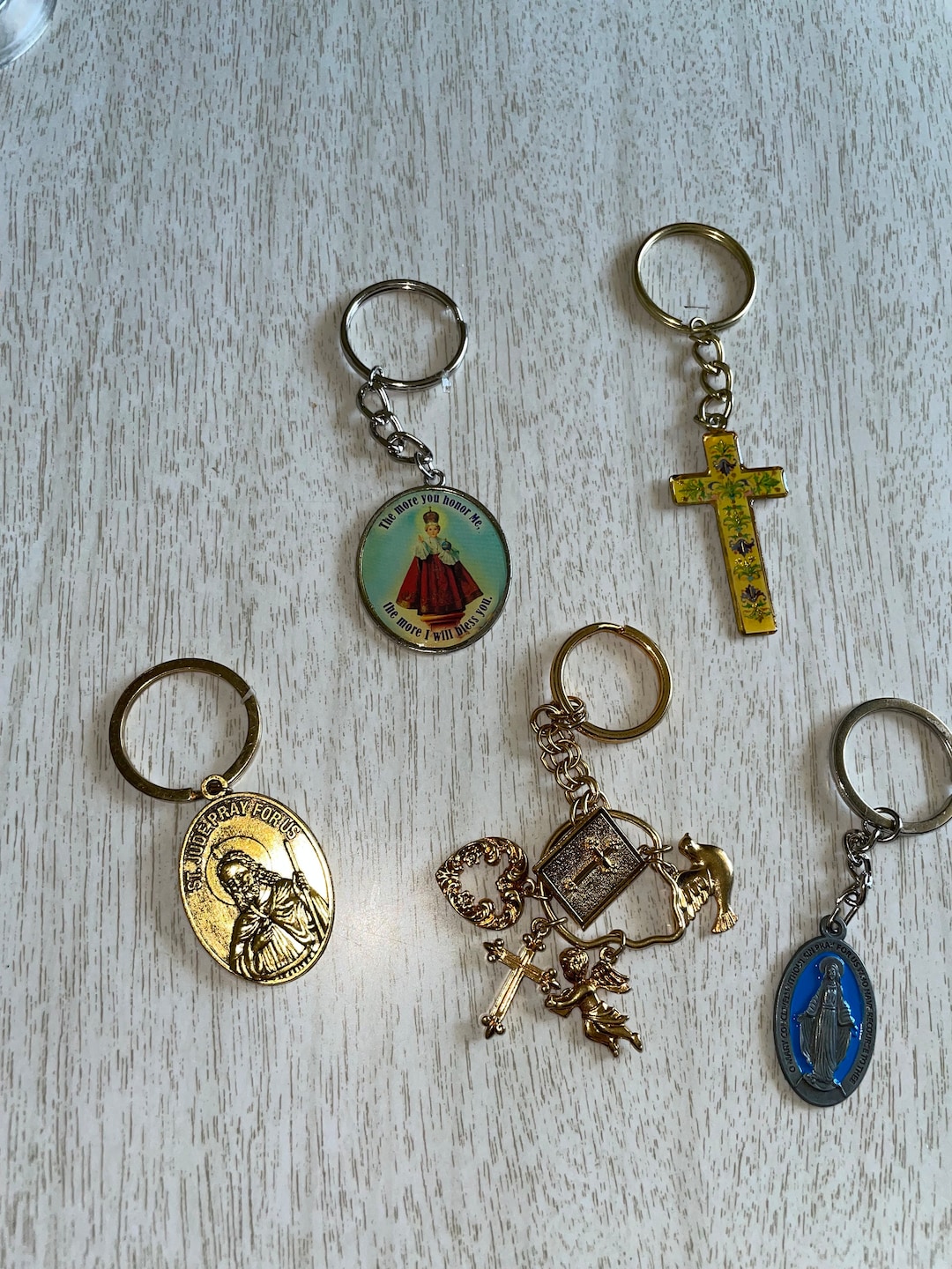 Lot of Five Religious Keychains - Etsy
