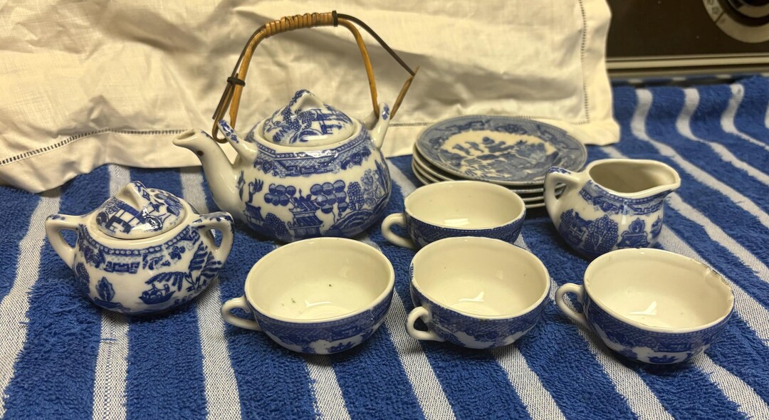 Partial Childs Blue Willow Tea Set 11 Pcs Made in Japan AS IS - Etsy