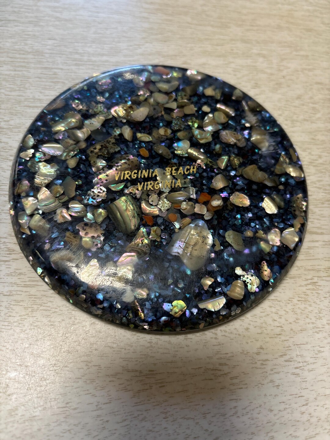 Lucite Trivet With Abalone Shell Souvenir of Virginia Beach - Etsy