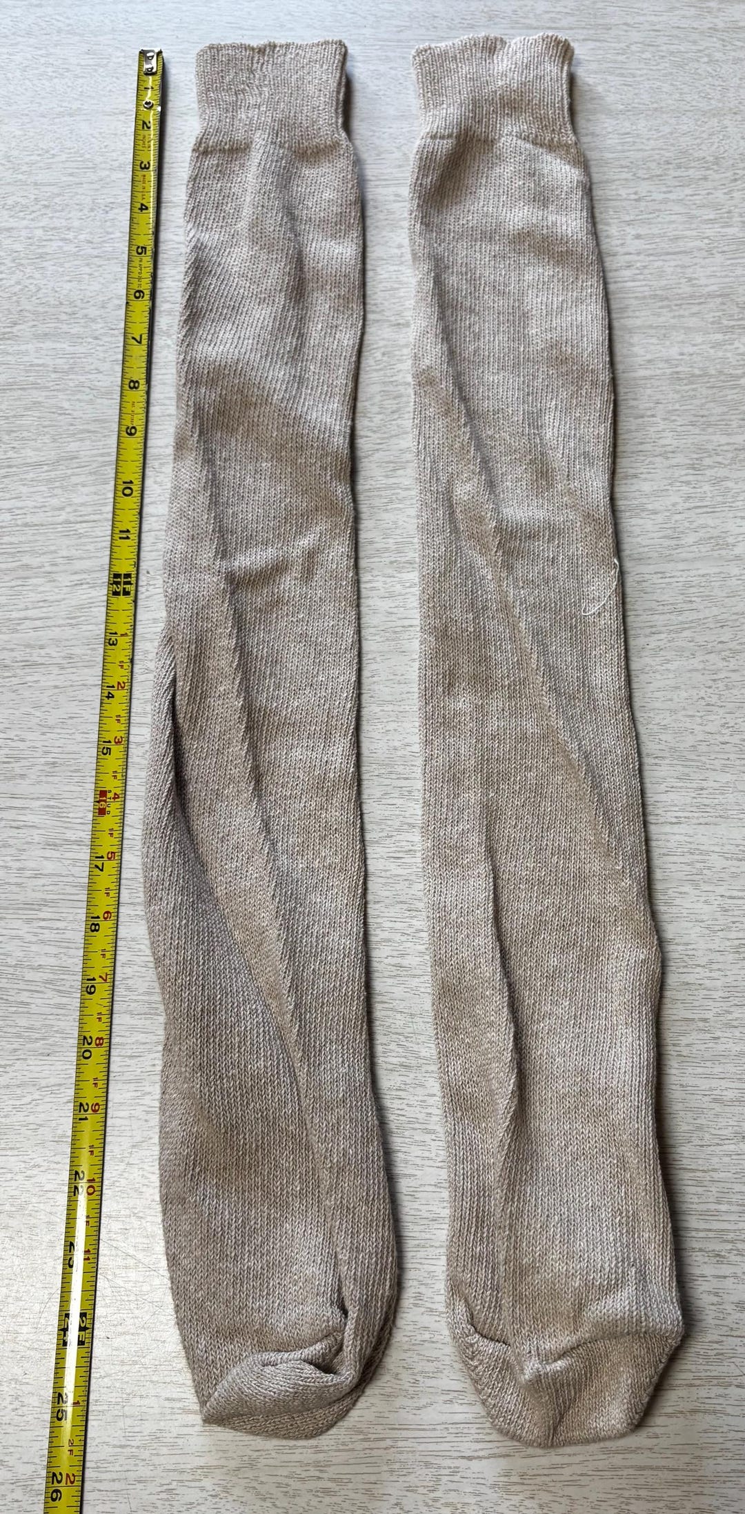 Cotton Over the Knee Socks Tan Color Made in USA - Etsy