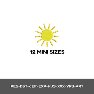 Mini Sun Embroidery Design – Machine Embroidery File (instant Download ...