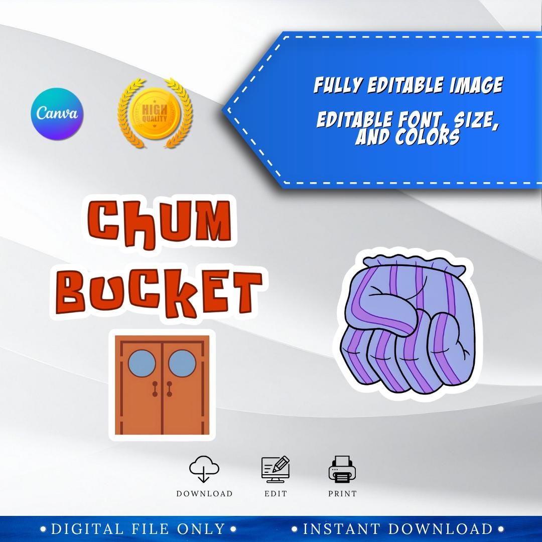 Chum Bucket Editable Logo Custom Font Personalized Png Birthday 3637